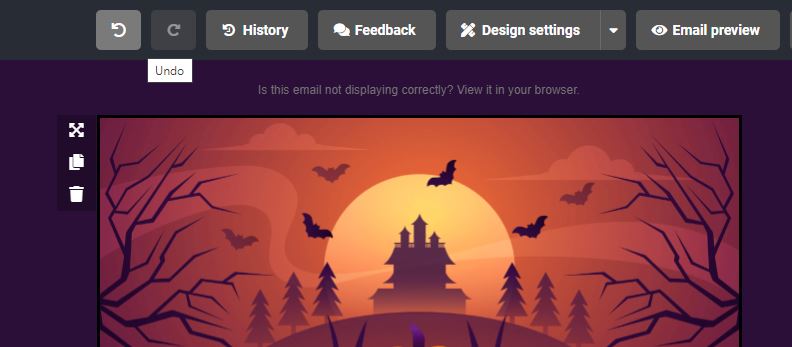 The “Undo” and history buttons – Sender Help Center