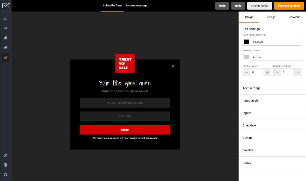 Guide on popups forms – Sender Help Center