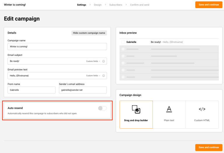 How to set up an auto-resend of an email campaign? – Sender Help Center